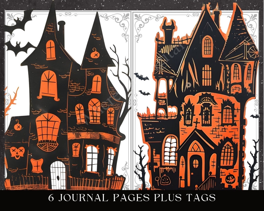 Halloween Junk Journal, Creepy Halloween Journal, Haunted House ...