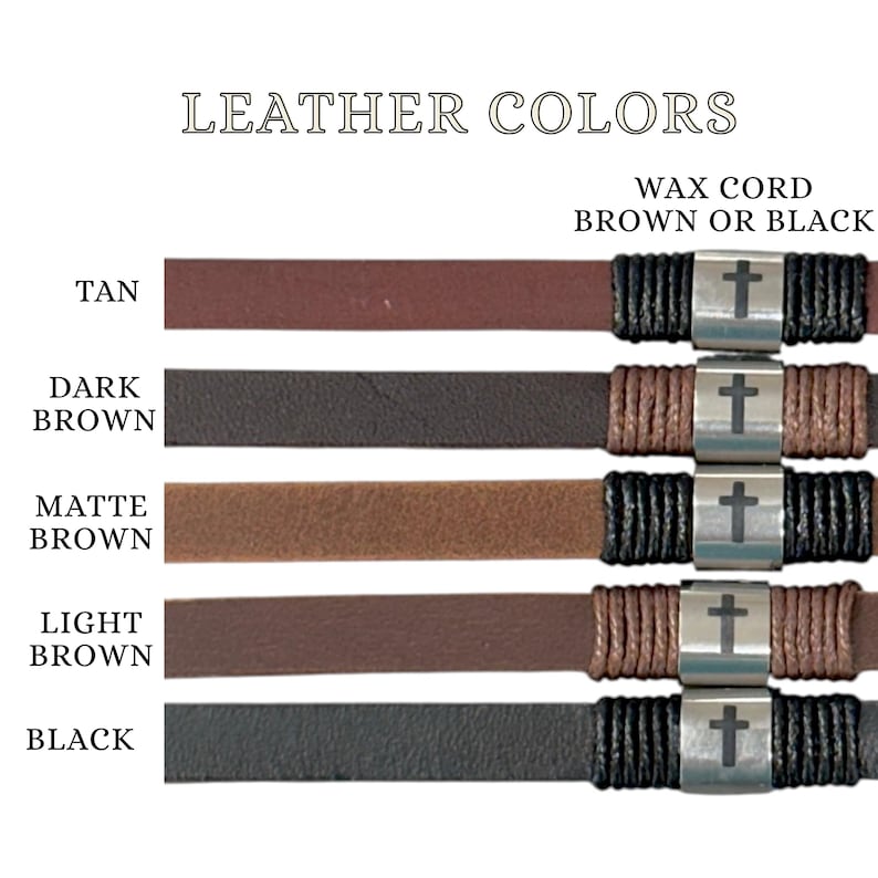 Personalized Cross Real Leather Bracelet for Men: Custom Engraved ...