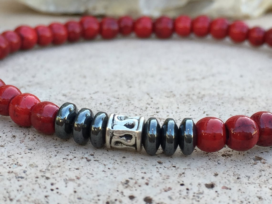 FREE Shipping-men's Red Braceletmen's Beaded - Etsy