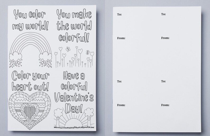 Coloring Page Valentines - Etsy