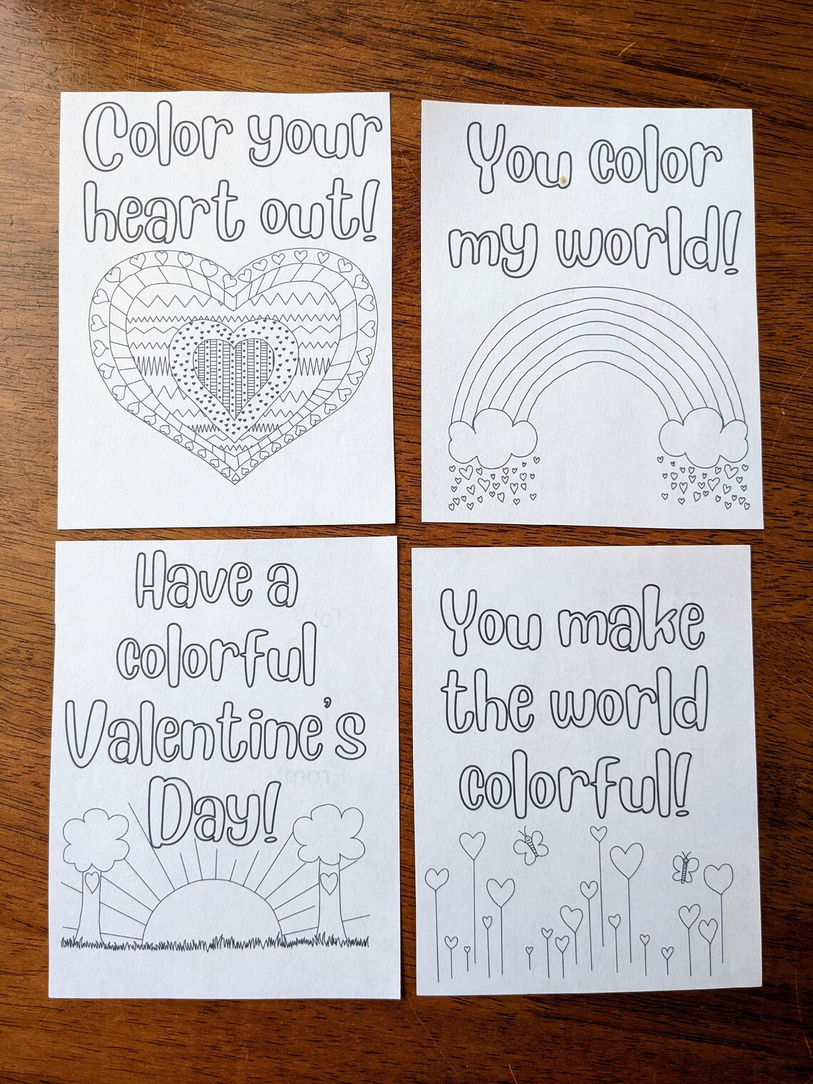 Coloring Page Valentines - Etsy
