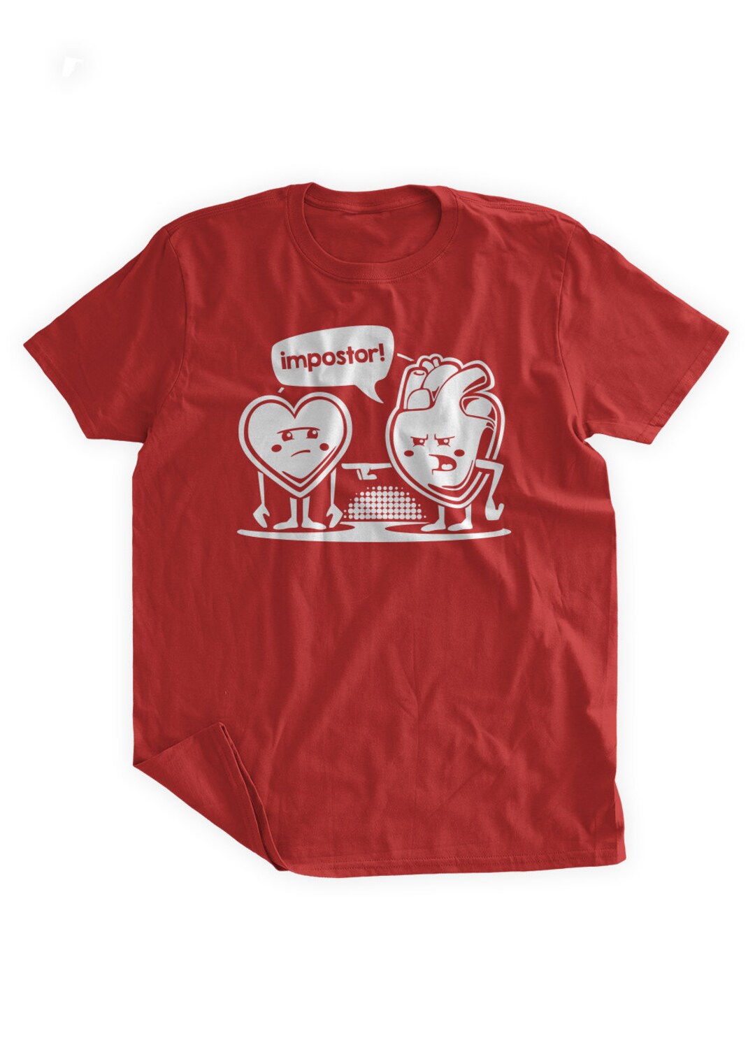 Impostor Heart T-shirt Valentine's Day Hearts Red Heart T-shirt Funny ...