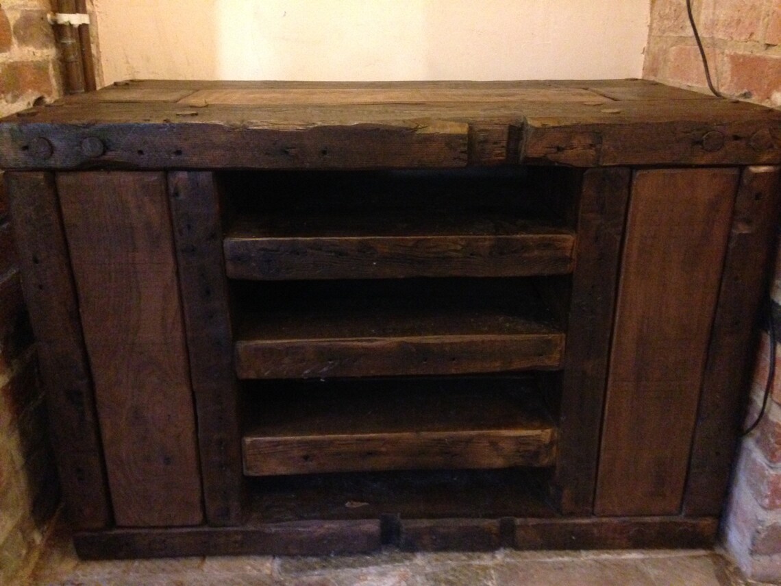 Rustic Tv Unit Made From Old French Wood. - Etsy