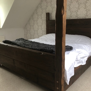 Chunky Rustic Bed Handmade From Reclaimed Wood - Etsy UK