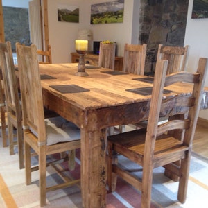 Chunky Rustic Dining Table Made From Old French Oak. - Etsy
