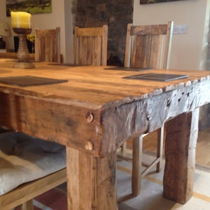 Chunky Rustic Dining Table Made From Old French Oak. - Etsy