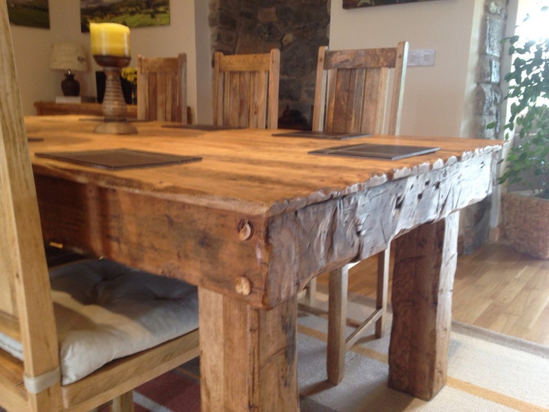 Chunky Rustic Dining Table Made From Old French Oak. - Etsy