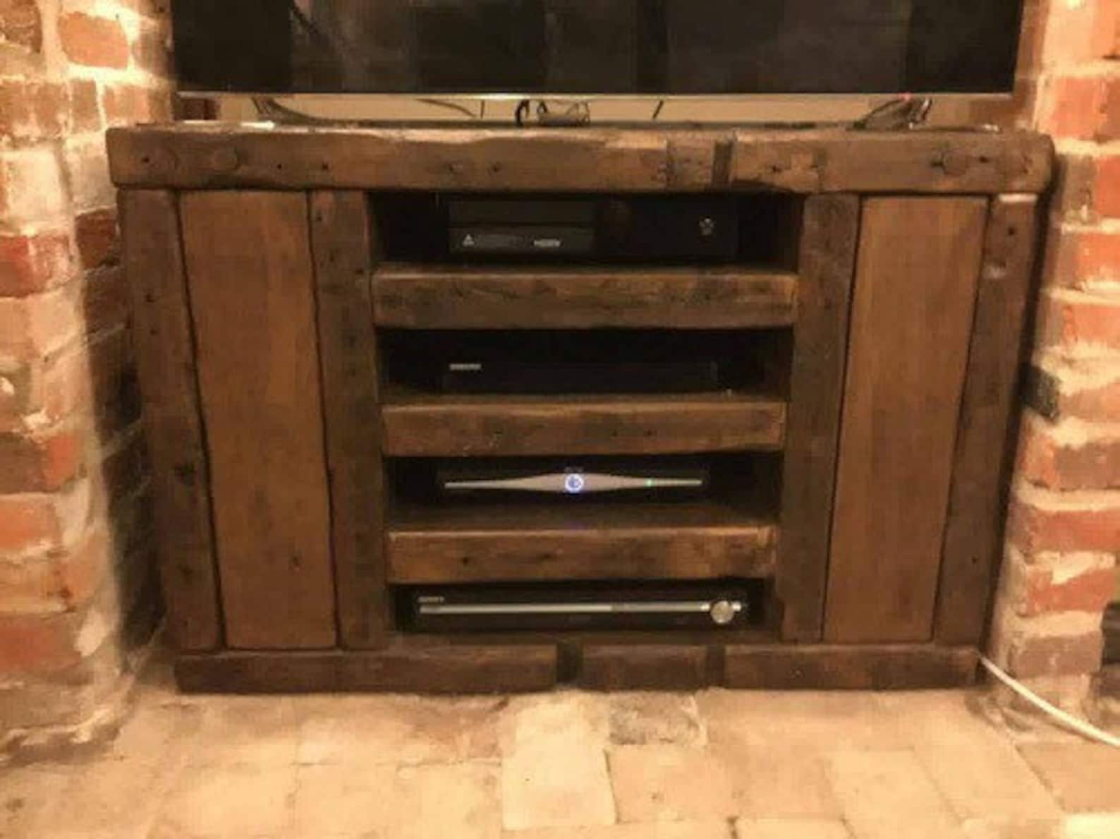 Rustic Tv Unit Made From Old French Wood. - Etsy