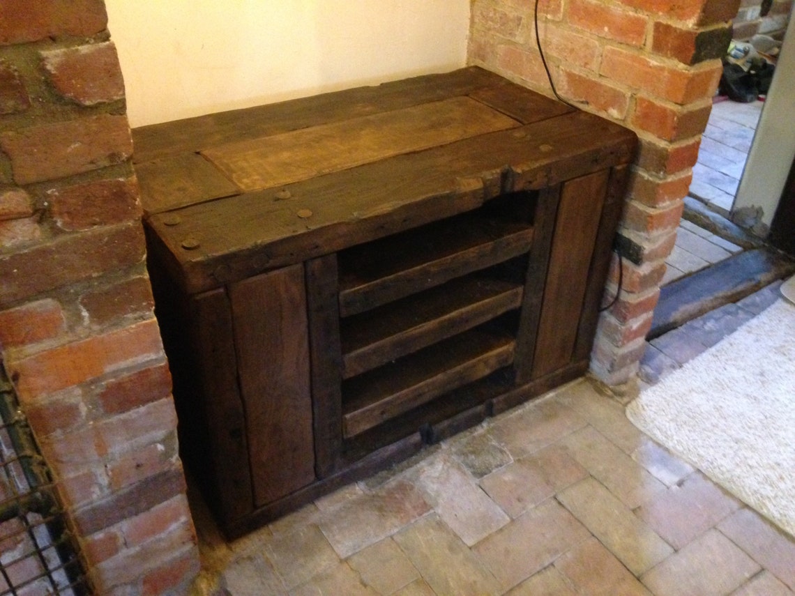 Rustic Tv Unit Made From Old French Wood. - Etsy