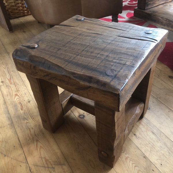 Rustic Side Table - Etsy UK