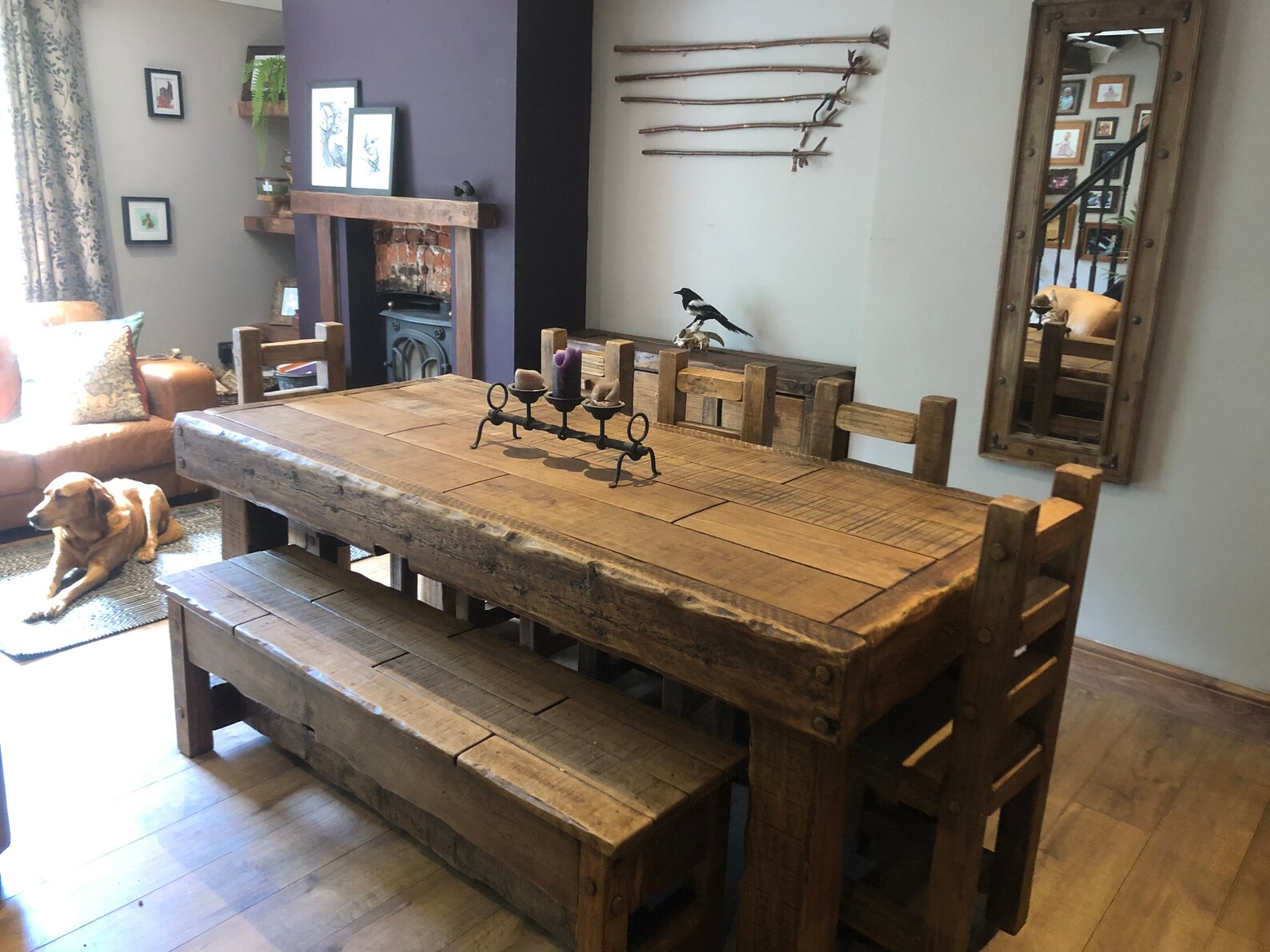 Handmade Rustic French Oak Dining Set - Etsy