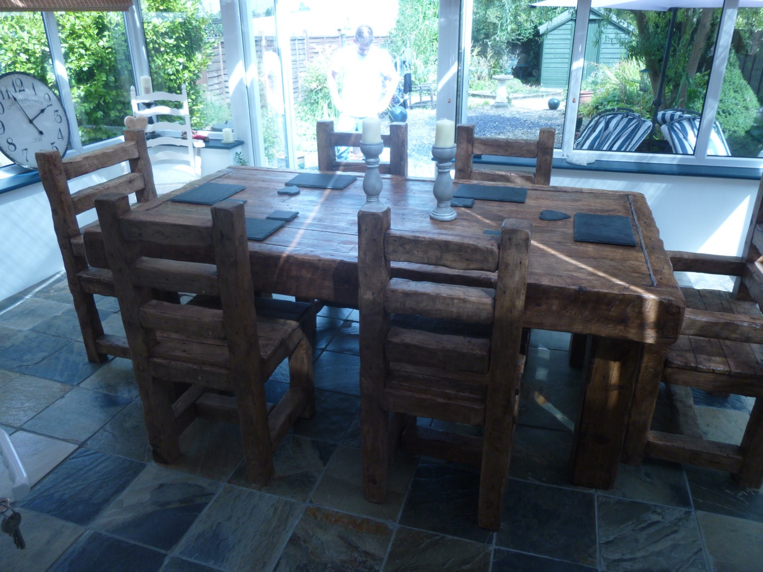 Chunky Rustic Dining Table Set Made From Old French Oak! - Etsy