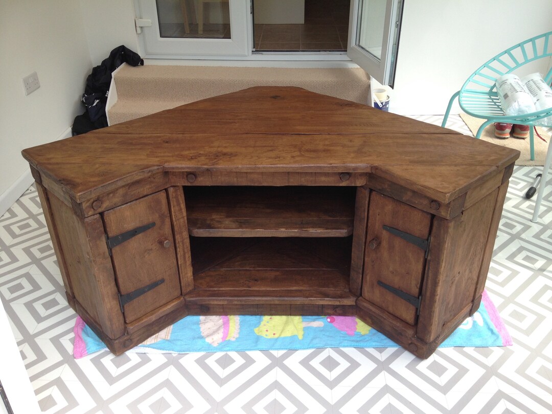 Rustic Handmade Corner Tv Unit Made From Old Drench Oak! - Etsy UK