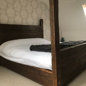 Chunky Rustic Bed Handmade From Reclaimed Wood - Etsy UK