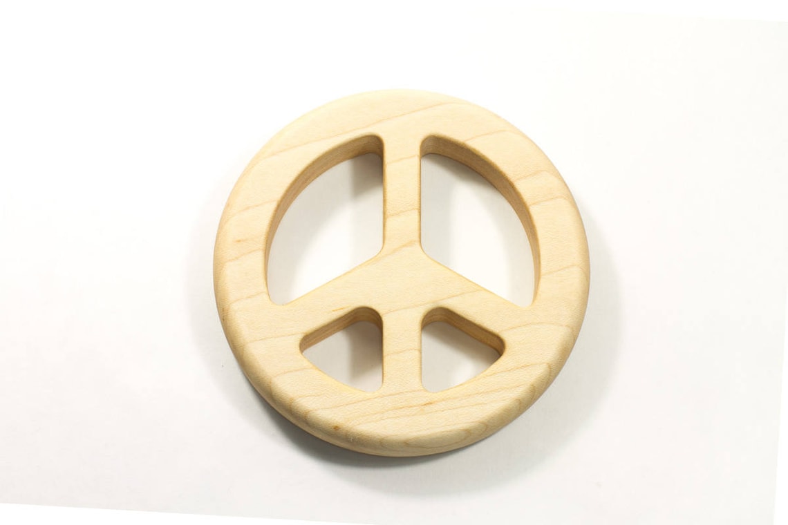Peace Sign Organic Baby Teether Baby Shower Gift | Etsy