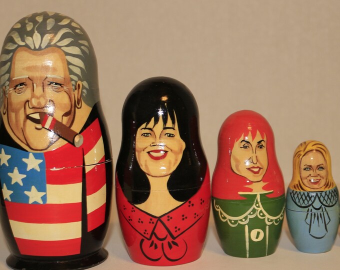 Bill Clinton Russian Nesting Dolls Set of 5 Monica Paula Hillary ...
