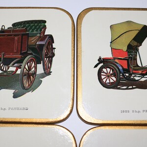 Win-el-ware Vintage Cars Coaster Set of 6 With Case 1960s Made in ...