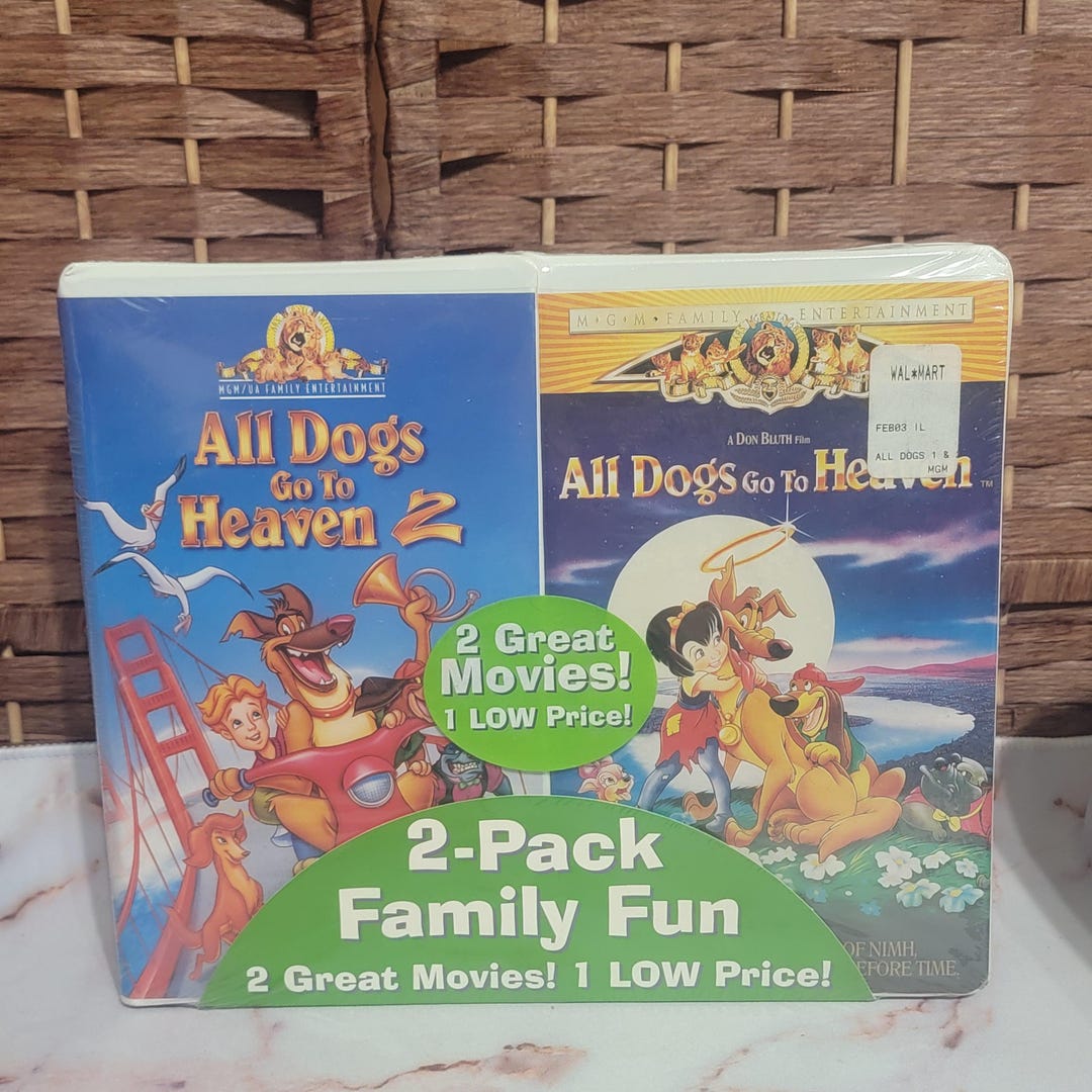 Vintage 1990s VHS Cartoon All Dogs Go to Heaven and All Dogs Go to ...