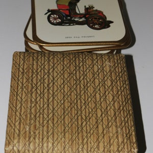 Win-el-ware Vintage Cars Coaster Set of 6 With Case 1960s Made in ...