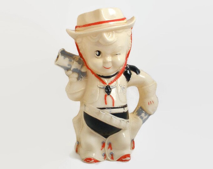 Cowboy Pitcher Plastic Celluloid Aladdin 1950s Vintage Retro Country ...