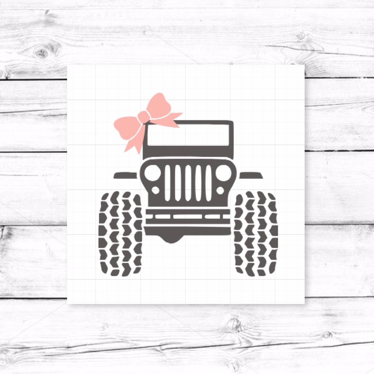 Jeep with Bow Decal // Sticker // Yeti Decal // Jeep Girl | Etsy