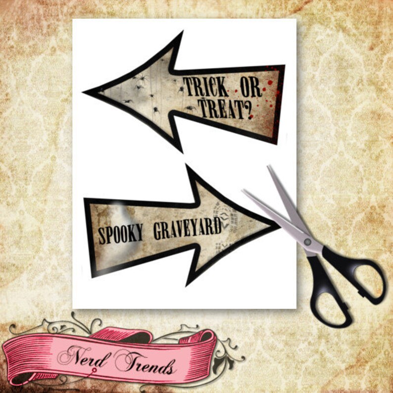 Halloween Party Signs Haunted House Arrow Signs Halloween | Etsy