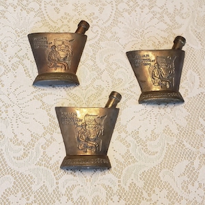 Vintage Set of 3 William Proctor Jr. 1817 - 1874 Brass Hanging Half Cup ...