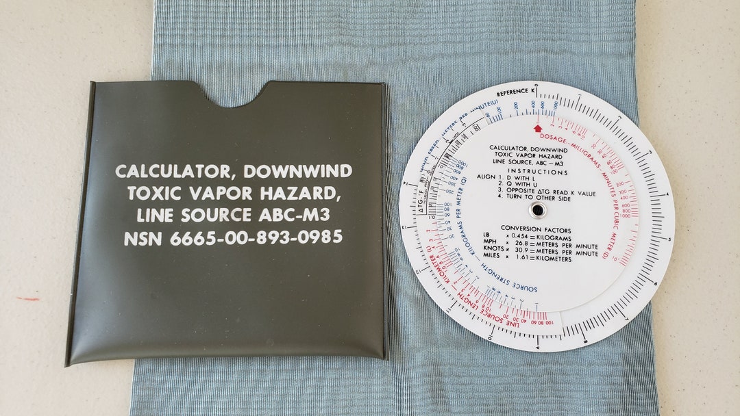 Vintage Manual Hand Held Metal Circular Calculator for Downwind Toxic ...