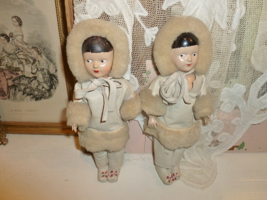 Sweet Vintage Twin Enuit / Eskimo Souvenir Dolls From the 1960's / in ...