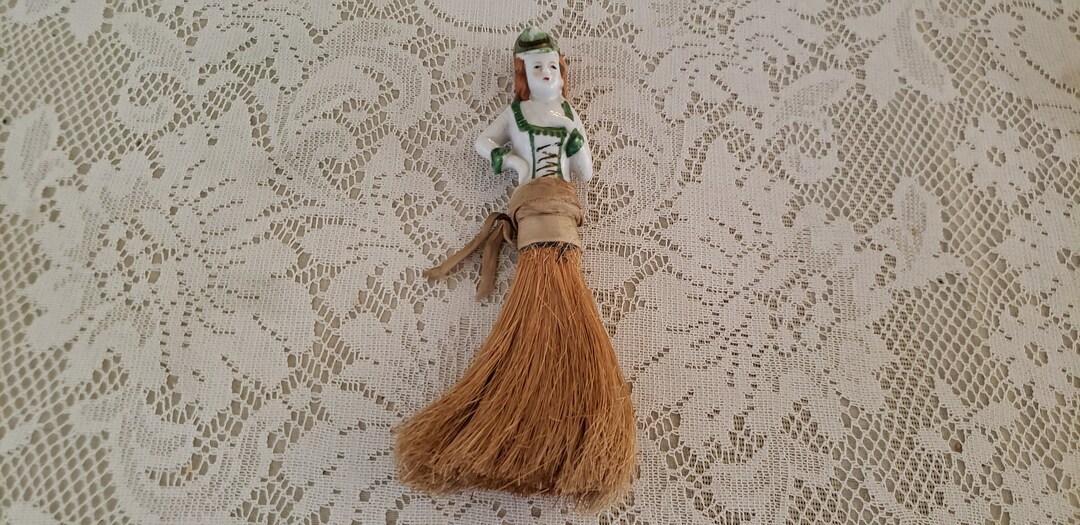 Vintage 1930's Porcelain Hand Painted Half Doll Wisk Broom - Etsy