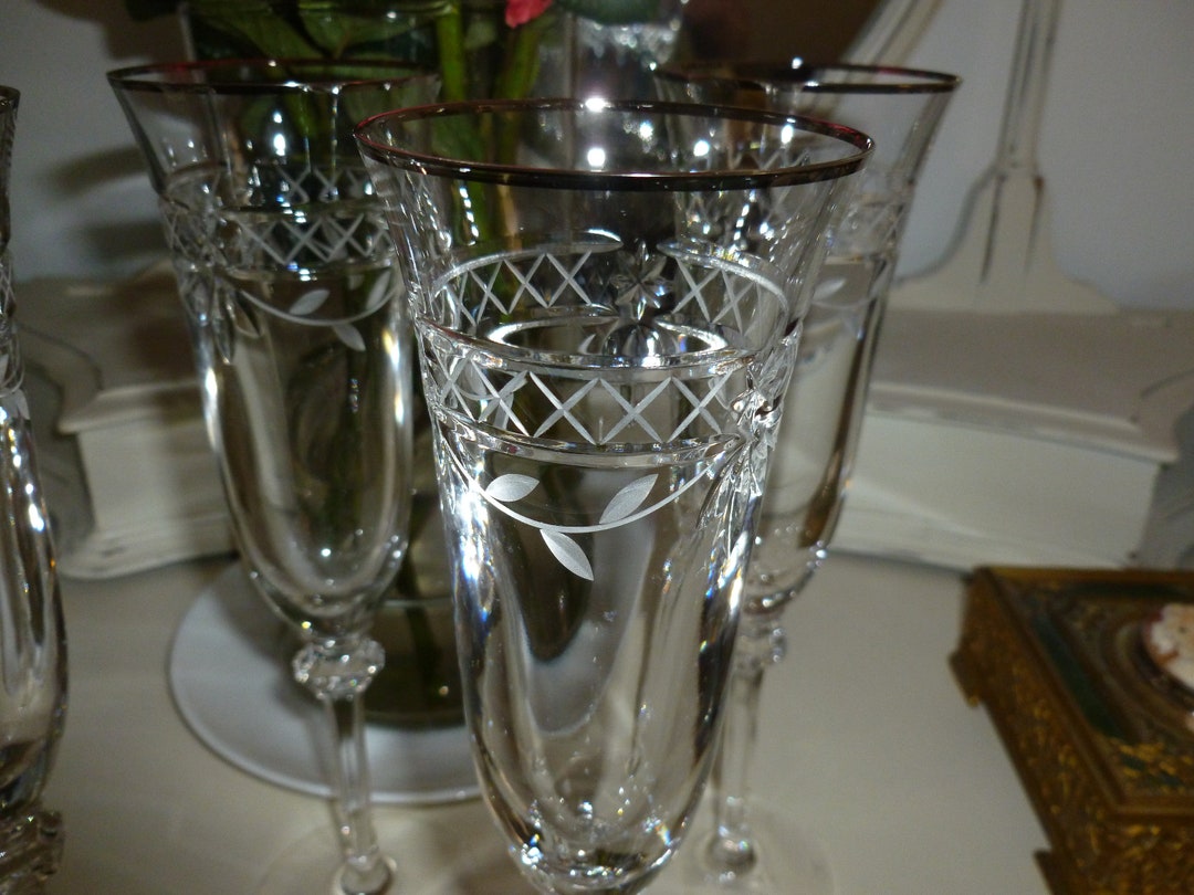 Absolutely Gorgeous Royal Doulton "wellesley" Etched Champagne Glasses ...