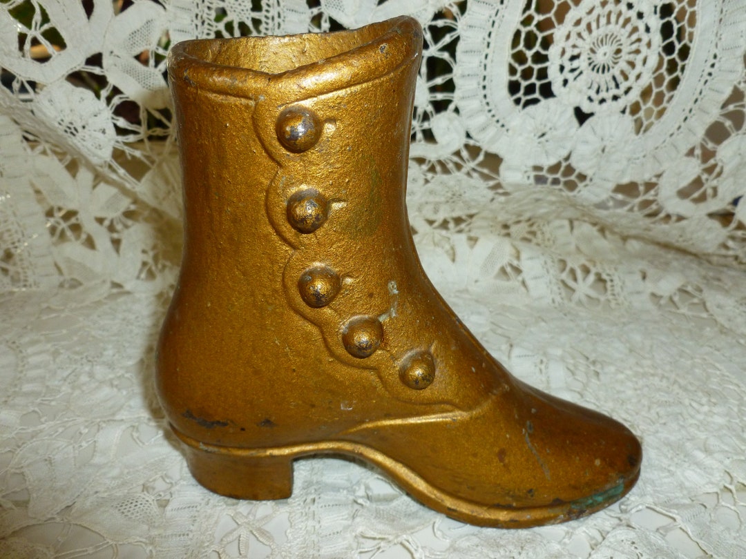 A Wonderful Time Worn Cast Iron Victorian Boot Door Stop From Norwich ...
