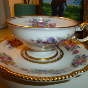 A Lovely Castleton China castleton Rose Demitasse Teacup and Saucer ...
