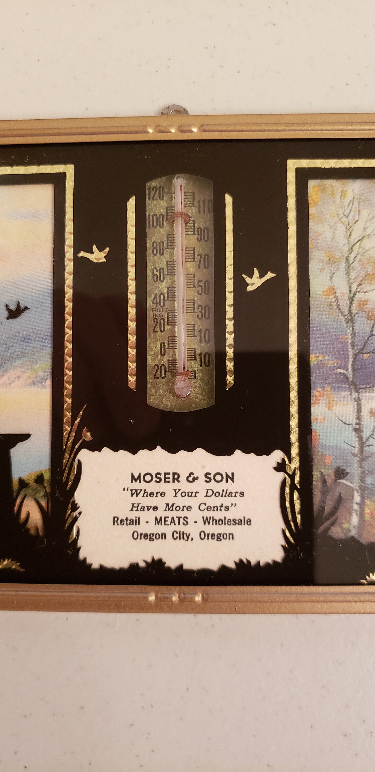 Vintage Double Silhouette - Thermometer Advertising Wall Plaque " Moser ...