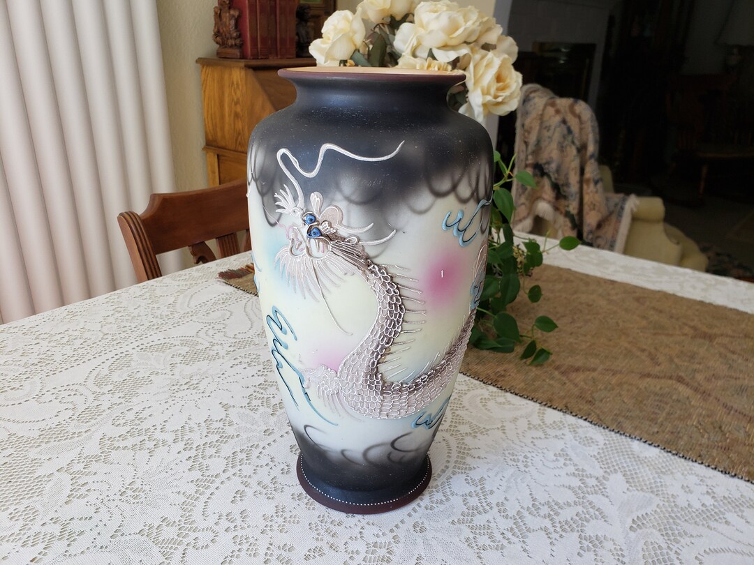 Vintage Unusually Large 12 Porcelain Moriage Dragonware Vase With ...