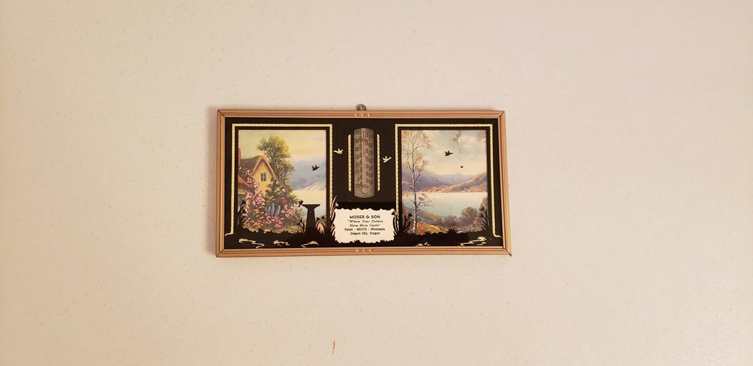 Vintage Double Silhouette - Thermometer Advertising Wall Plaque " Moser ...