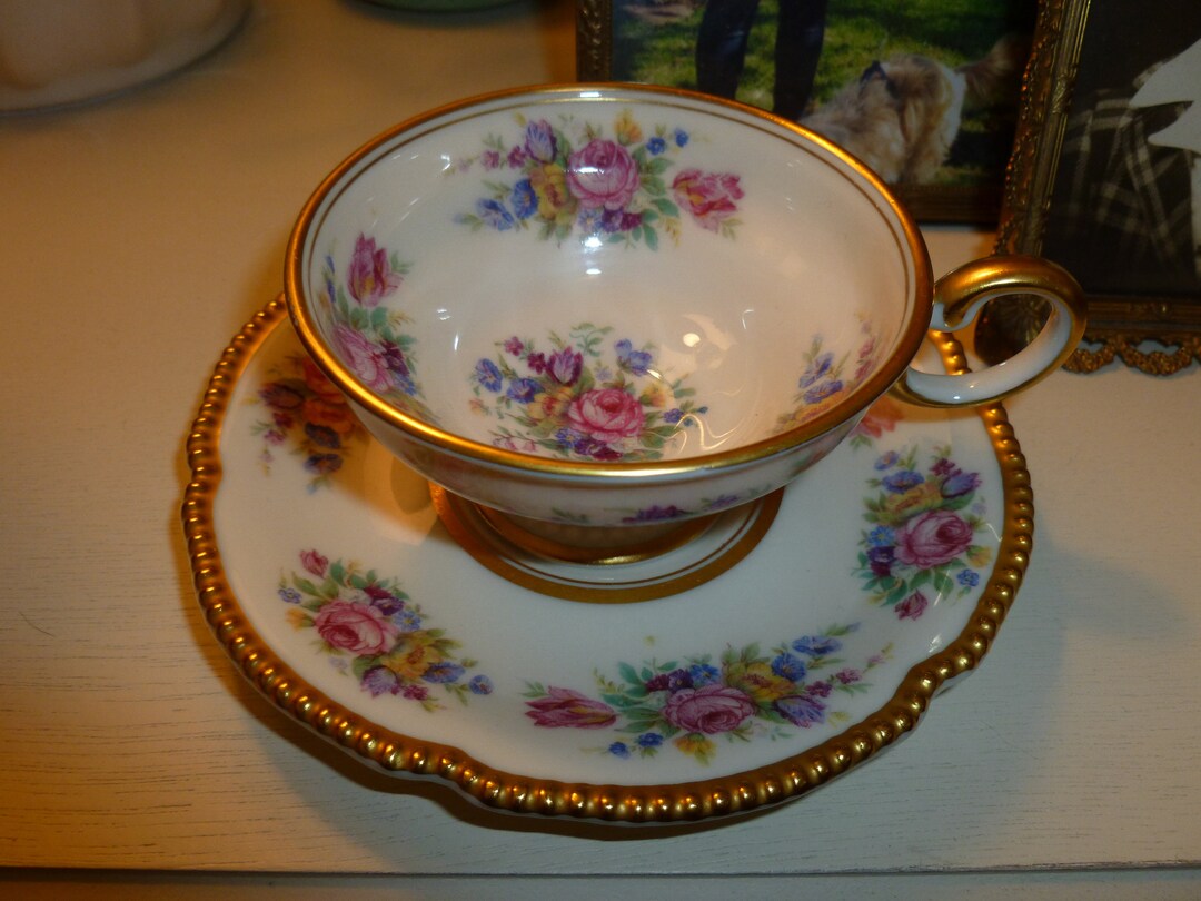 A Lovely Castleton China castleton Rose Demitasse Teacup and Saucer ...