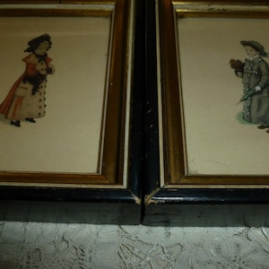 A Vintage Set of Victorian Children Prints / 1950's - 1960's / Charming / Original Gold and ...