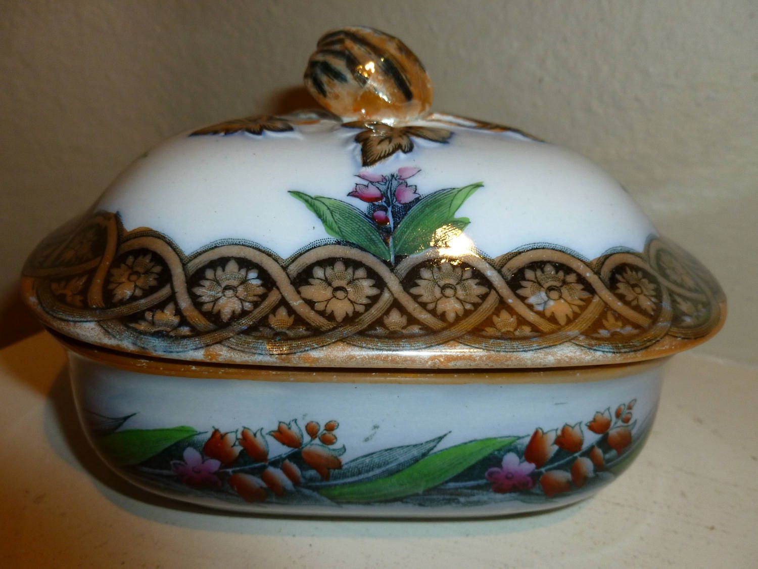 Victorian / Antique Ironstone Lusterware Covered Dish From The | Etsy