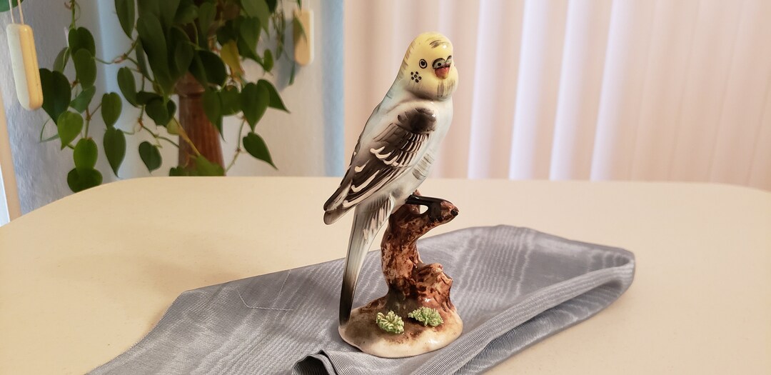 Vintage 1960's Porcelain Parakeet Figurine - UCAGCO Import Japan - Etsy