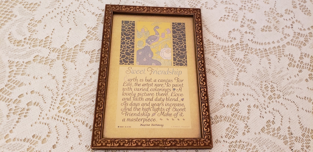 Vintage 1930's Motto Picture Wall Hanging SWEET FRIENDSHIP - Etsy