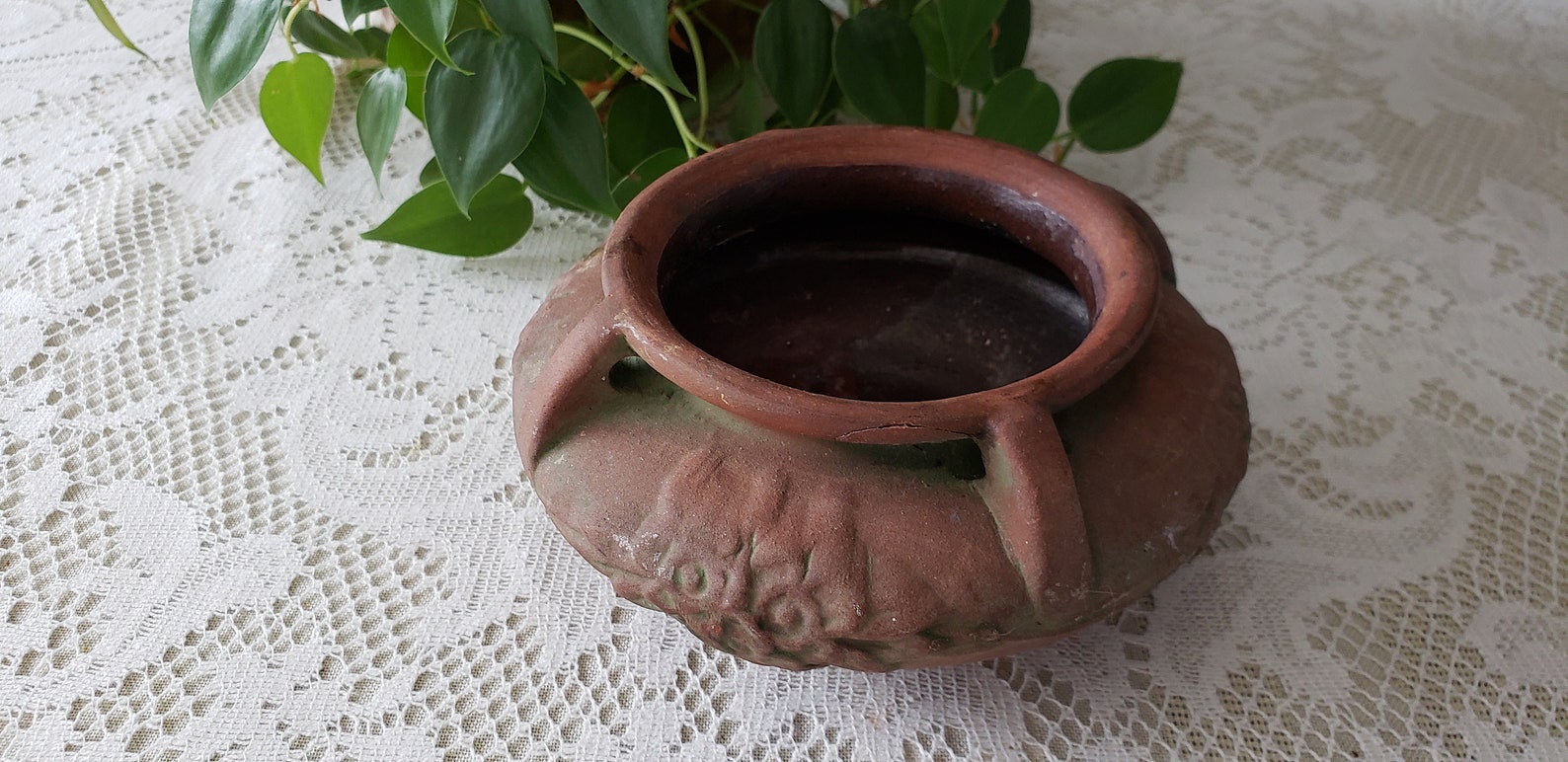 Vintage Zane Ware Pottery Hanging Terracotta Squat Vase | Etsy