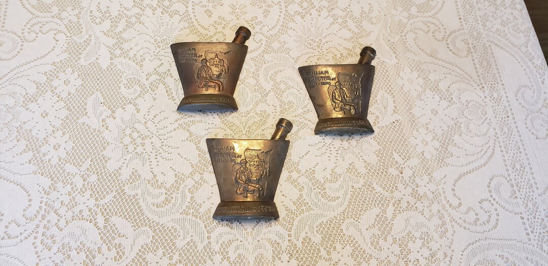 Vintage Set of 3 William Proctor Jr. 1817 - 1874 Brass Hanging Half Cup ...