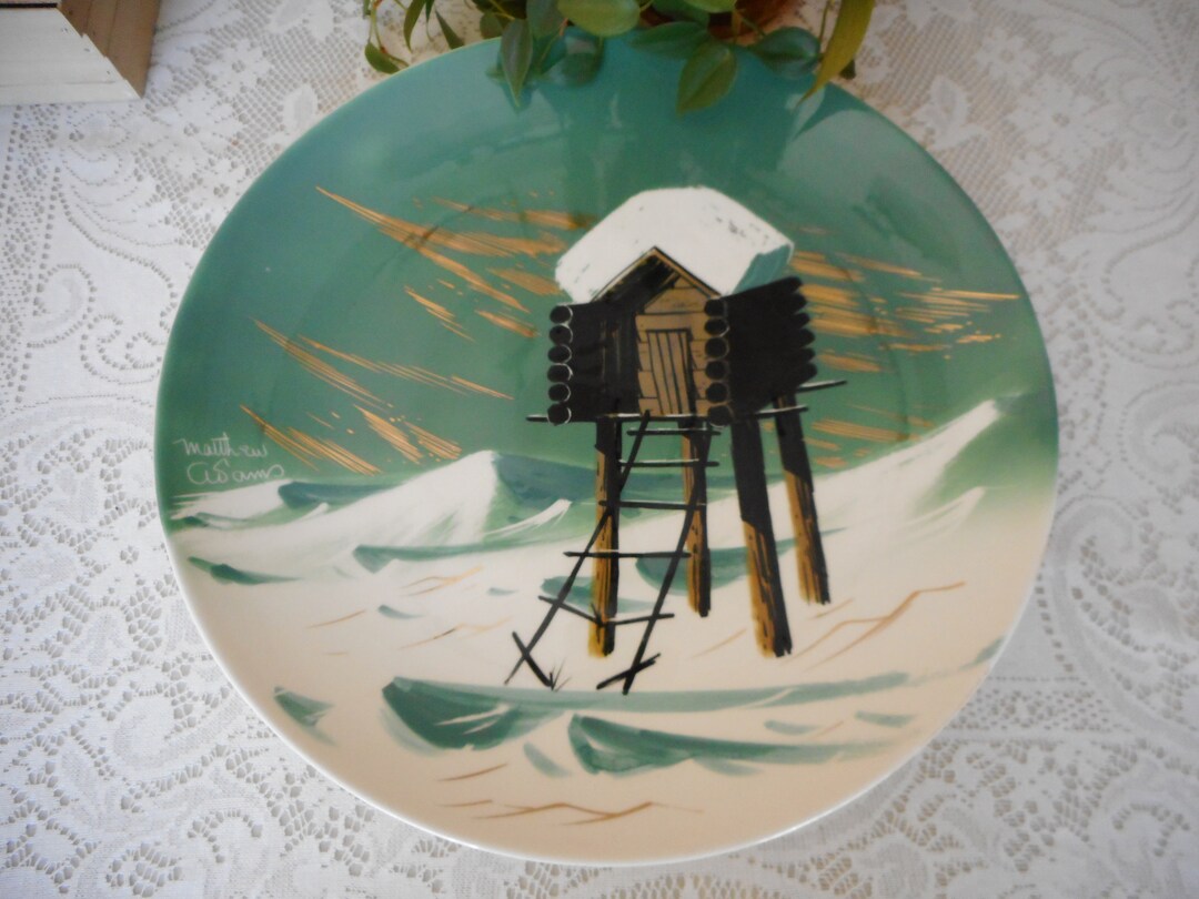 Vintage Mid Century Hand Painted Signed Matthew Adams Very Large ...