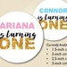 First Birthday Favor Labels; 1st Birthday, Turning One, Gold Sparkles ...