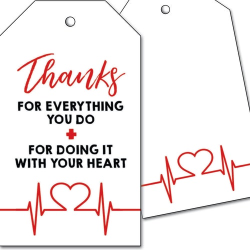 Nurse Appreciation Gift Tag Thank You Frontlines Worker - Etsy