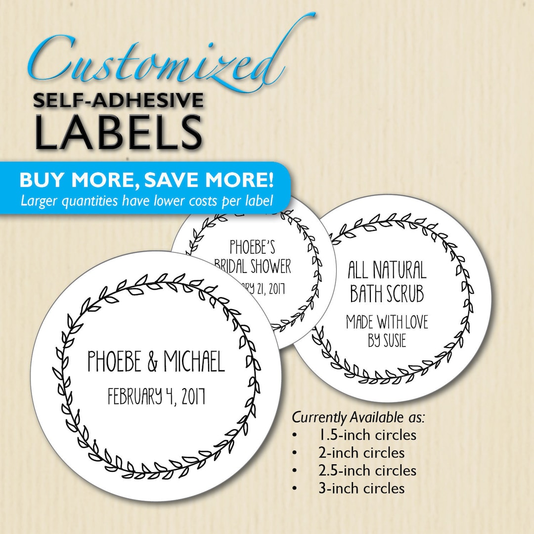 Custom Wedding Labels, Bridal Shower Favor Sticker, Product Labels ...