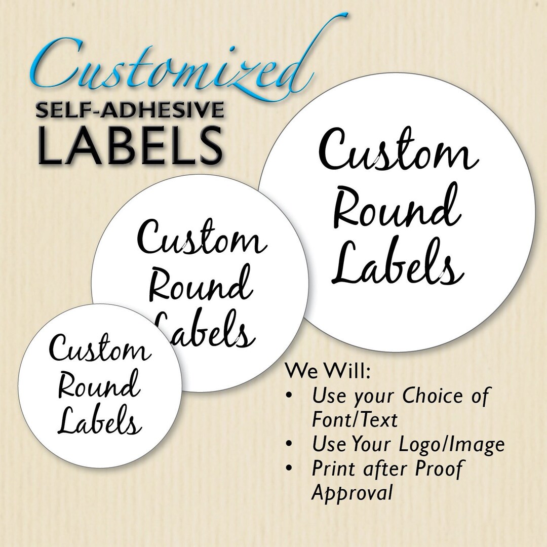 CUSTOM ROUND LABELS, White Sticker, Etsy Shop Product Packaging, Circle ...