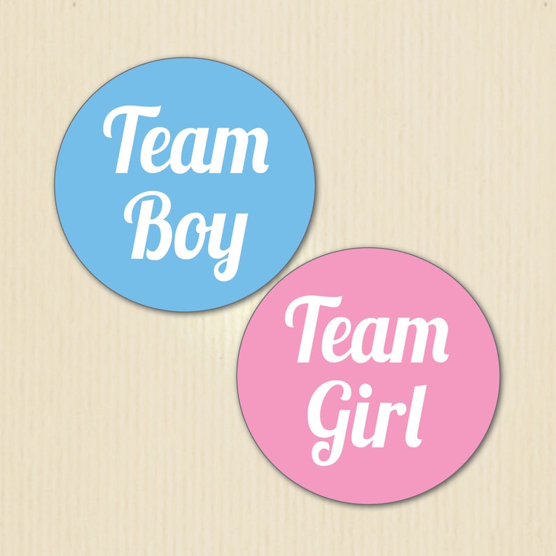 Gender Reveal Party Sticker Team Boy Team Girl Baby Shower - Etsy