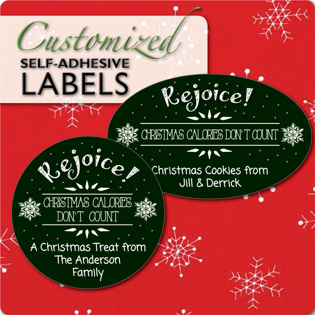 CUSTOM "christmas CALORIES Don't Count" Chalkboard Sticker, Chocolate ...